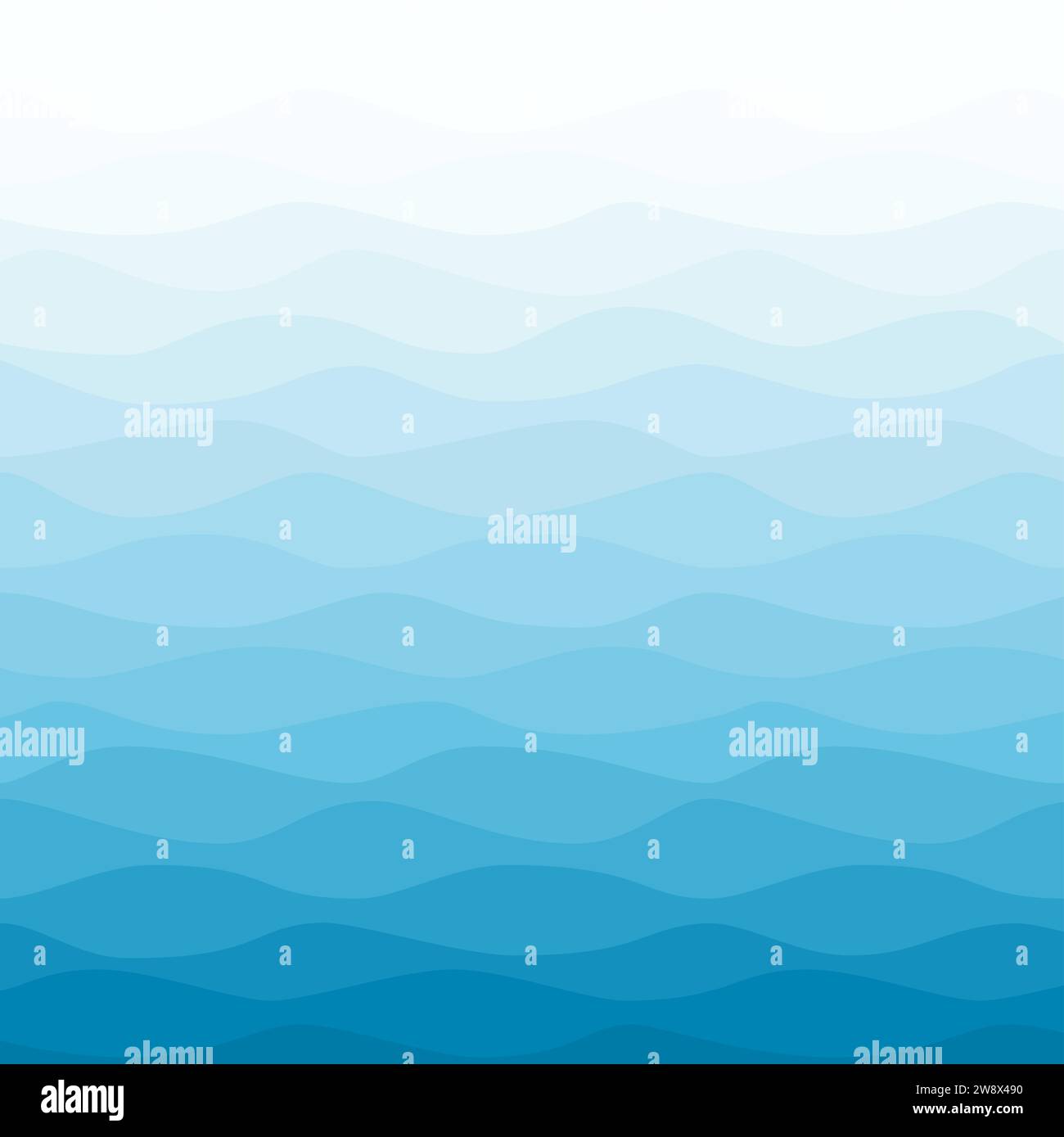 Sea water wavy blue gradient nautical background. Vector illustration ...