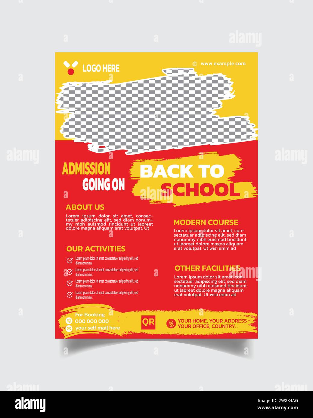 Creative School Flyer Template and Kids Admission Poster Vector File A4 ...