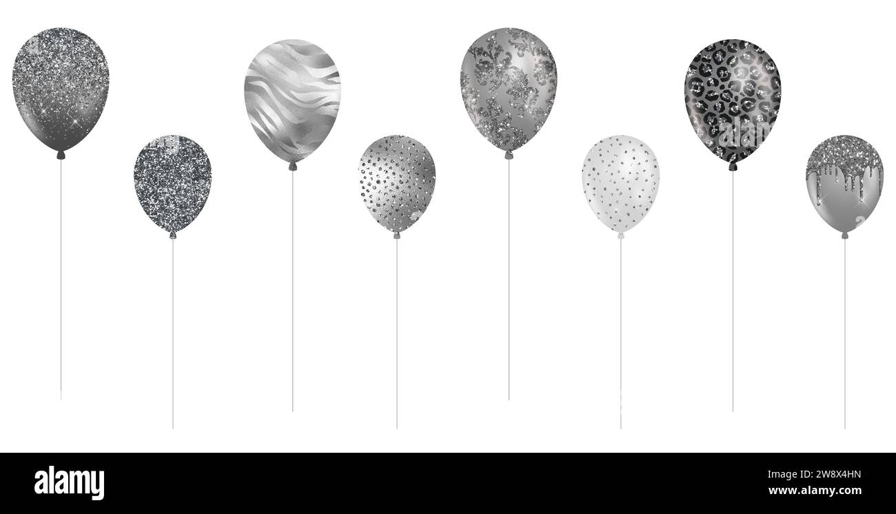 Sparkle and shine with Glitter Balloons Clipart. Elevate your designs ...