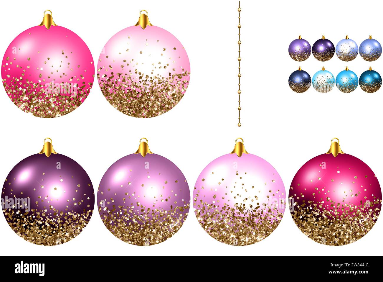 Elevate your holiday designs with stunning gold glitter Christmas balls ...