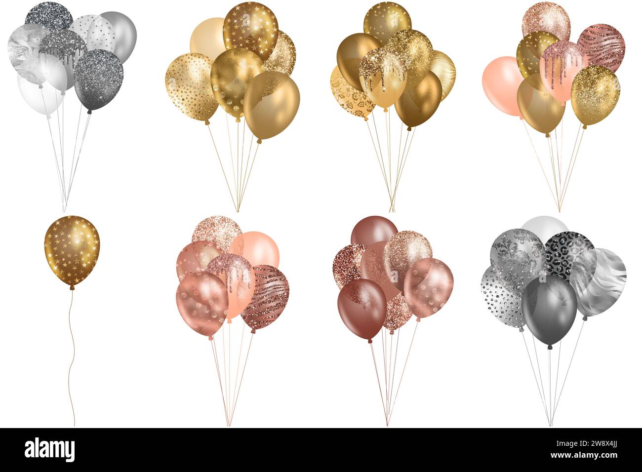 Sparkle and shine with Glitter Balloons Clipart. Elevate your designs ...