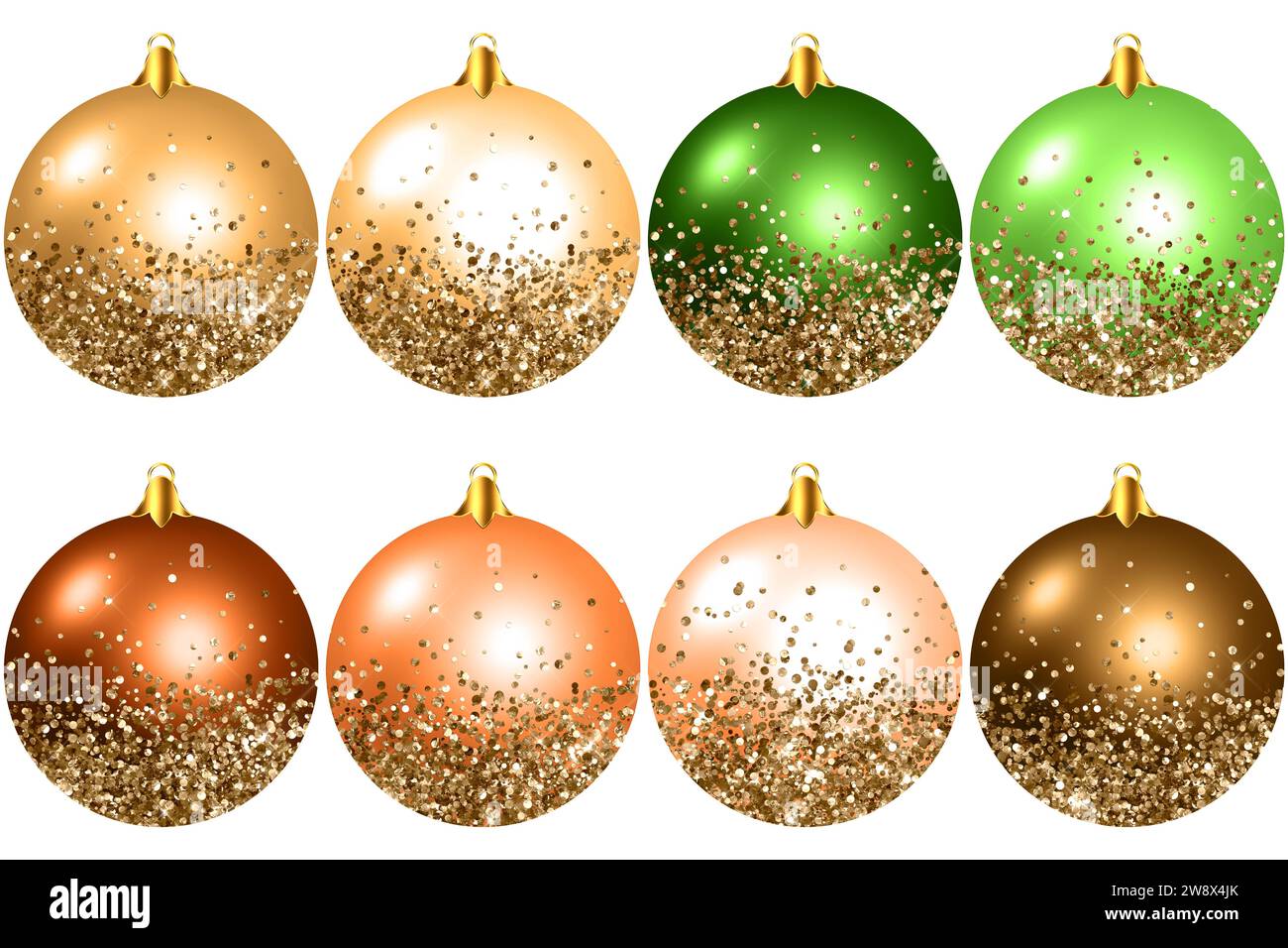 Elevate your holiday designs with stunning gold glitter Christmas balls ...