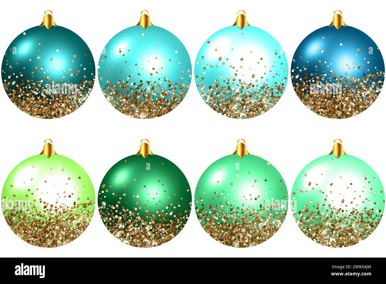 Elevate your holiday designs with stunning gold glitter Christmas balls ...