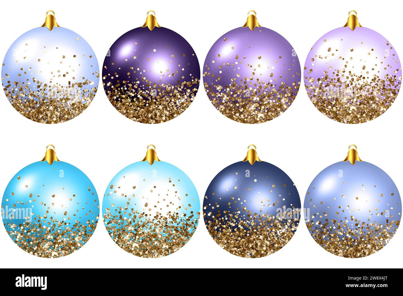Elevate your holiday designs with stunning gold glitter Christmas balls ...