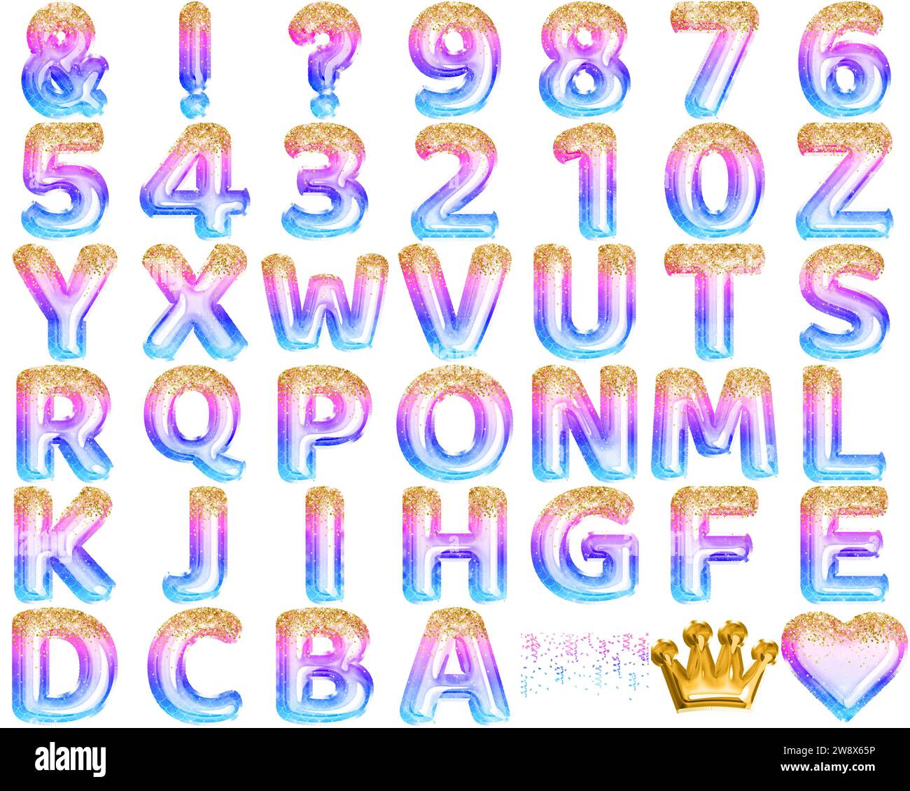 Mermaid Princess Foil Balloon Alphabet - Regal Delight Stock Photo - Alamy