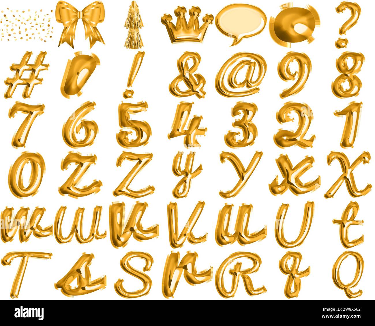 Elevate your projects with our Gold Foil Script Balloons Clipart, a symbol of sophistication and ...
