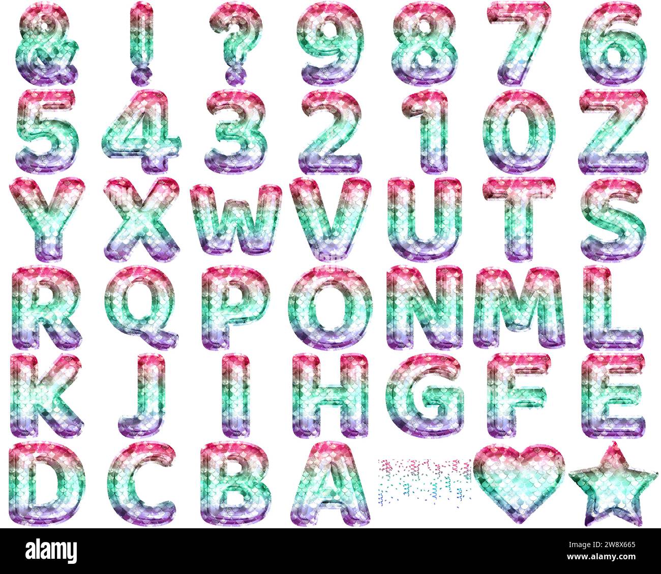 Mermaid Foil Balloon Alphabet - Enchanting Underwater Stock Photo - Alamy