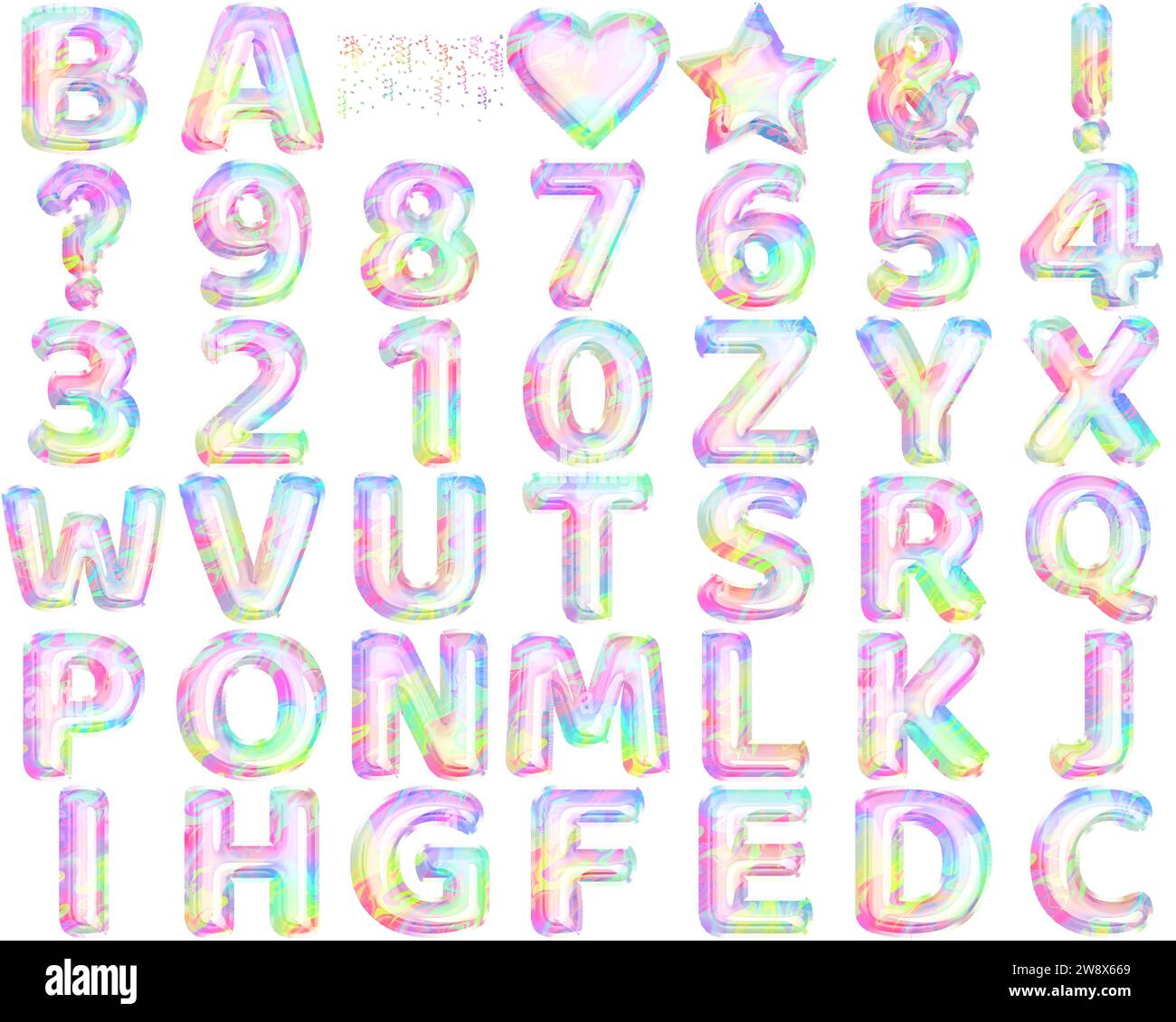Iridescent Foil Balloon Alphabet - Ethereal Elegance Stock Photo - Alamy