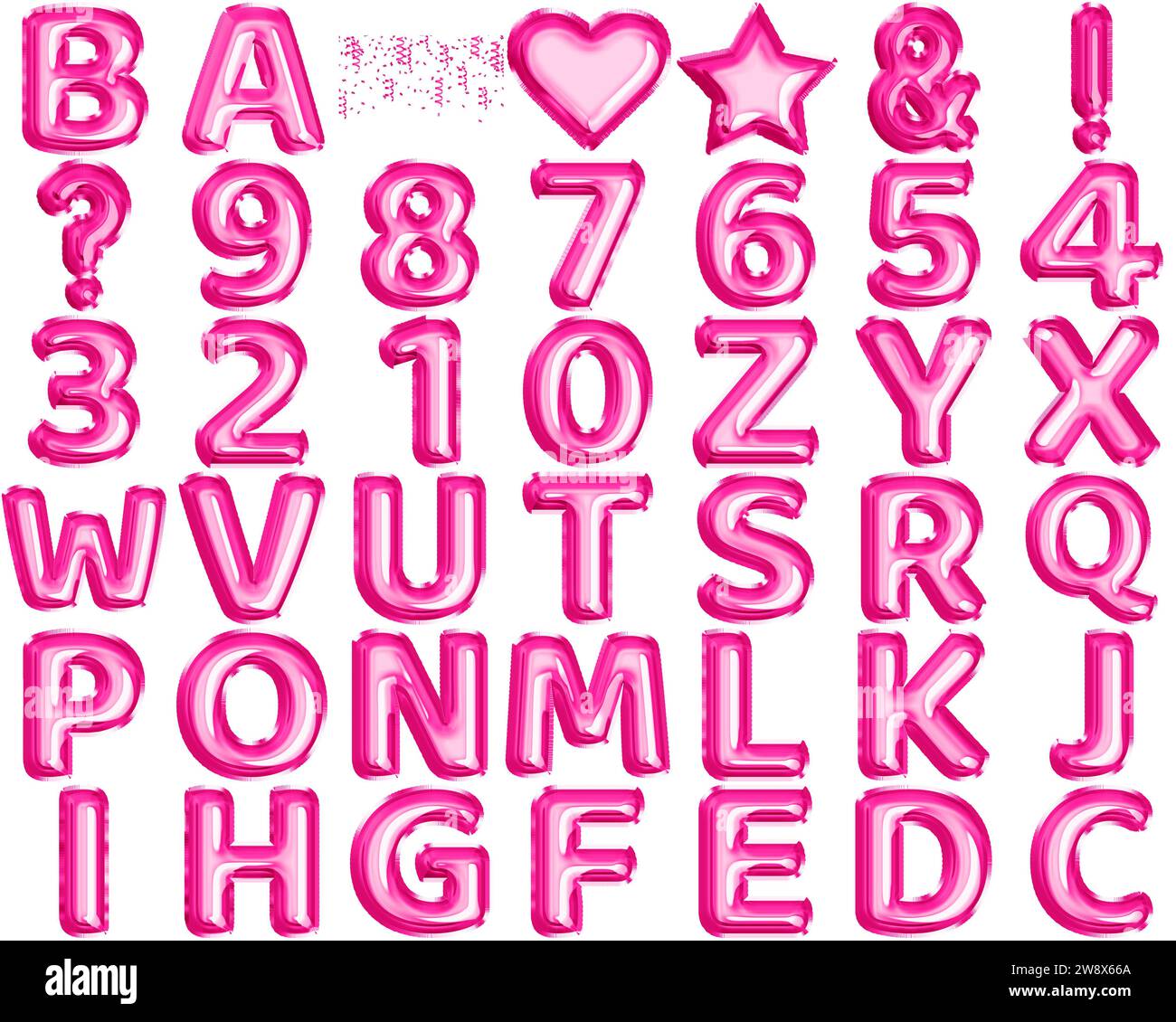 Hot Pink Foil Balloon Alphabet - Bold Celebration Stock Photo - Alamy