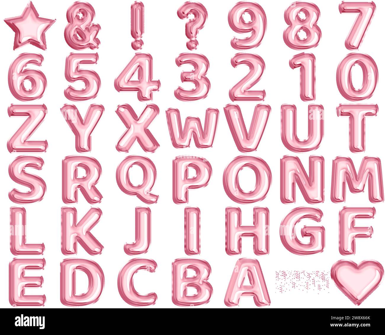 Pink Foil Balloon Script Alphabet Stock Photo - Alamy