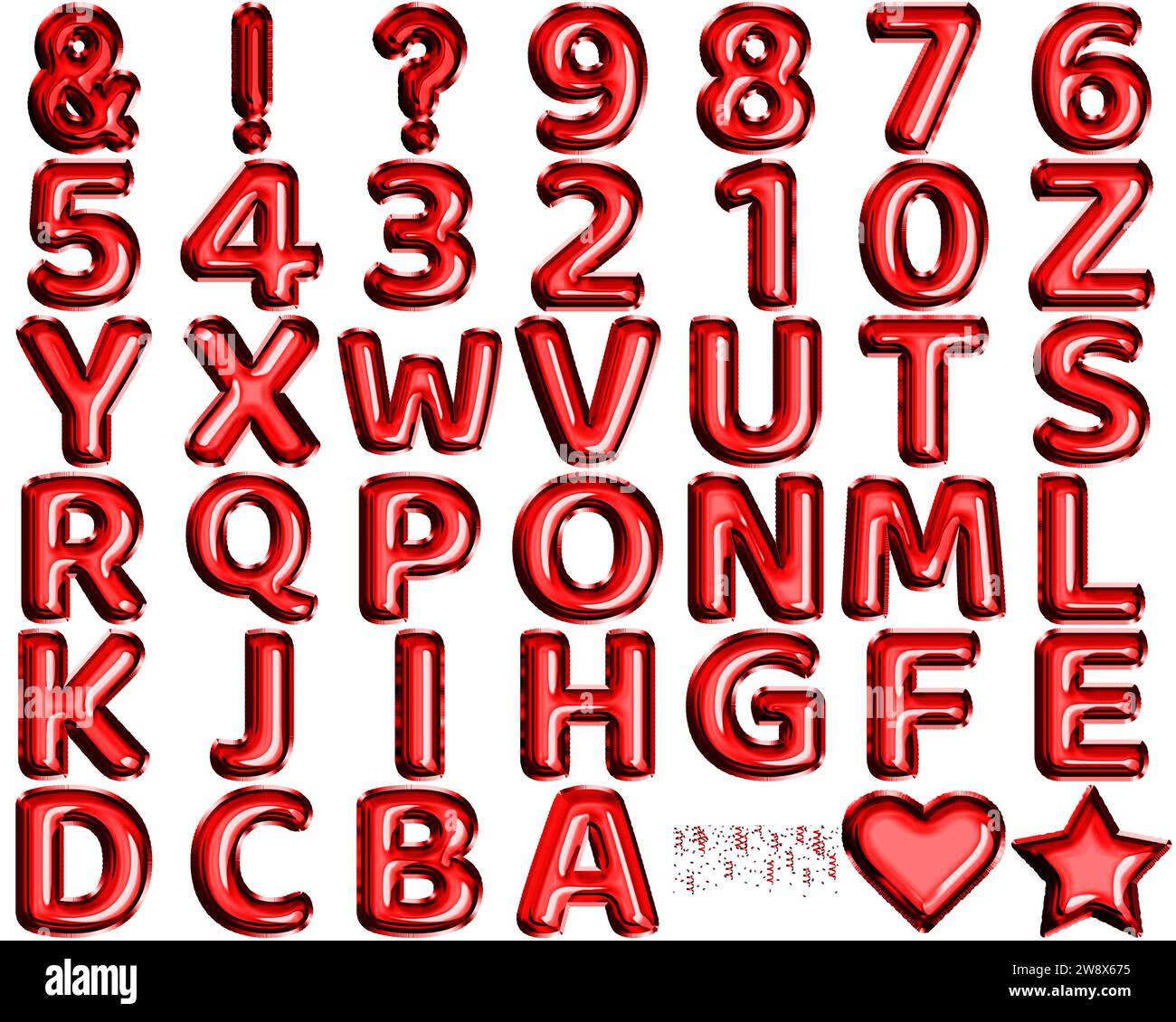 Red Foil Balloon Alphabet - Bold Elegance Stock Photo - Alamy