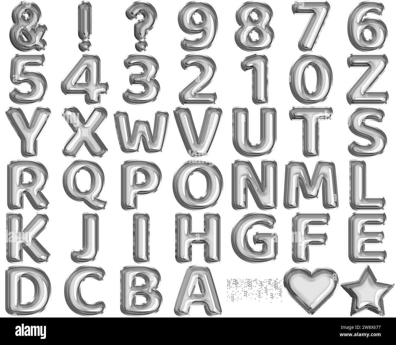 Silver Foil Balloon Alphabet, Metallic Elegance Stock Photo - Alamy