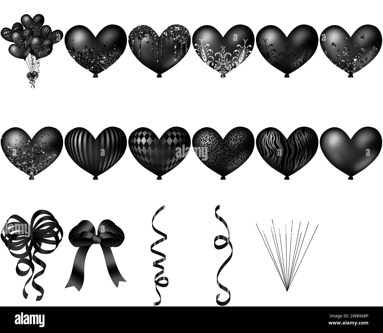 Add a touch of chic romance to your celebrations with our black heart ...