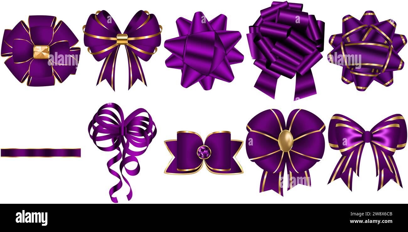 Explore our collection of exquisite purple bows clip art for creative flair. Graceful and ...