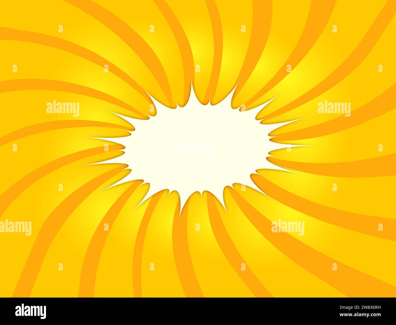 Comic retro style starburst with yellow orange gradient rays ...
