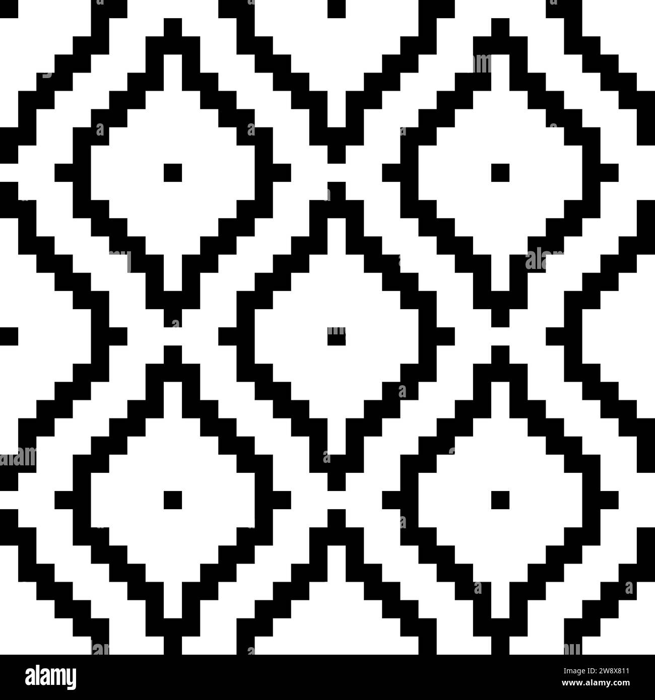 Shweshwe African Seamless Pattern Repeating Abstract Shwe Black Isolation On White Background