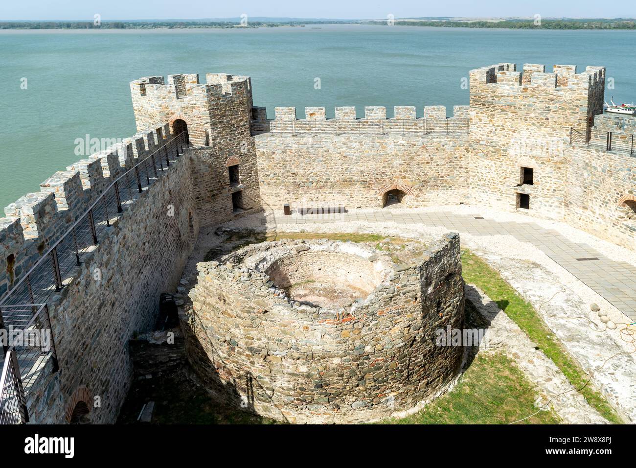 Medieval Ram fortress on the bank of Danube river in Serbia on a ...