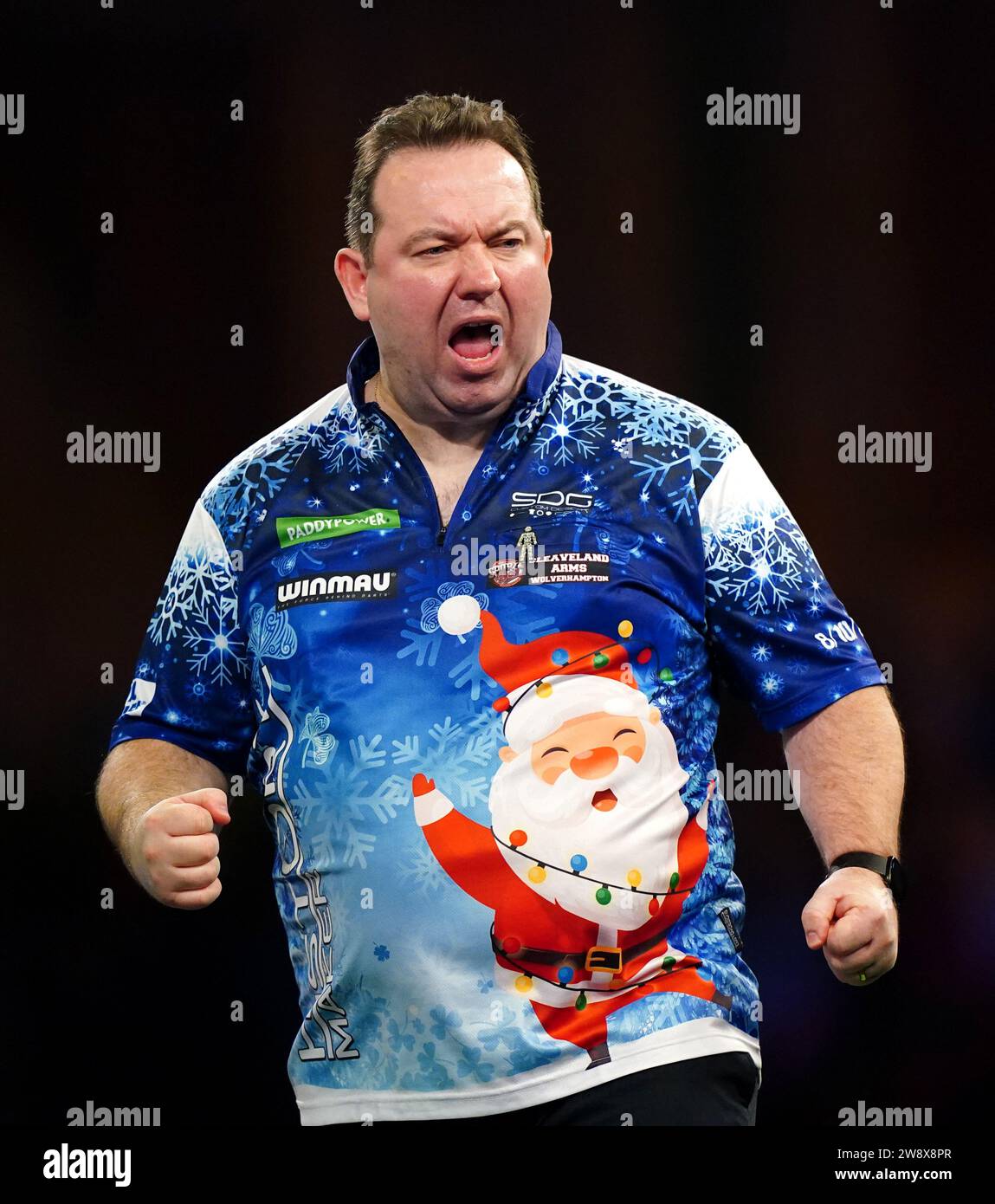 Brendan Dolan reacts during his match against Mickey Mansell (not ...