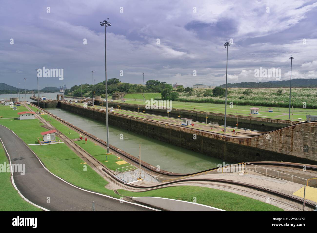 Photo of the Panama Canal at Miraflores Locks Stock Photo - Alamy
