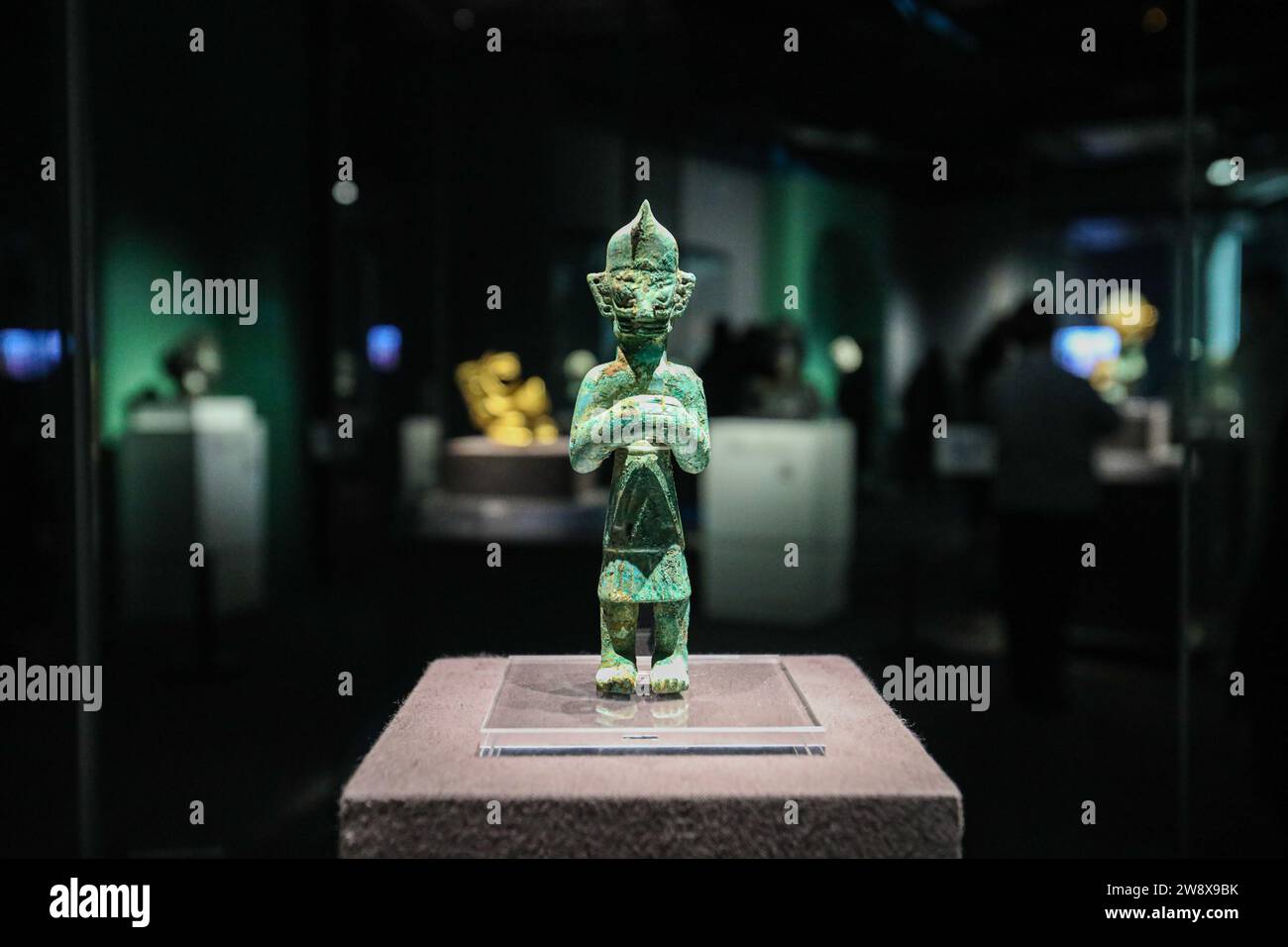 Shanghai, China. 22nd Dec, 2023. A bronze relic from China's Sanxingdui ...