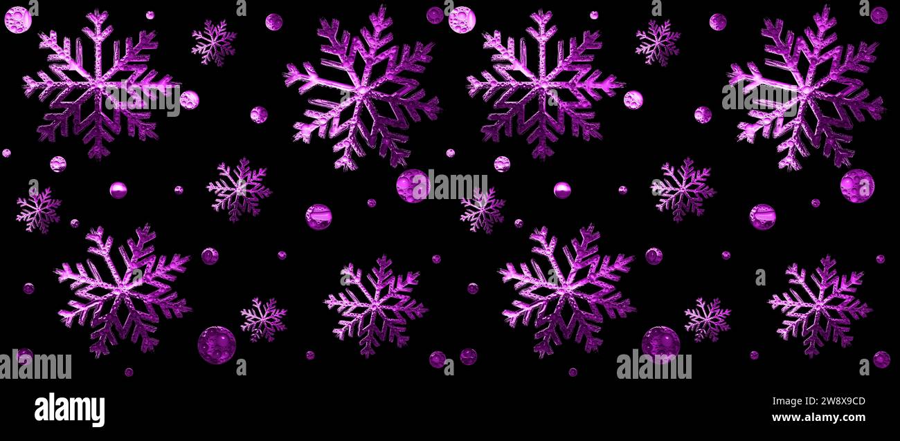 illustration of pink snowflakes with water drops Stock Photo - Alamy