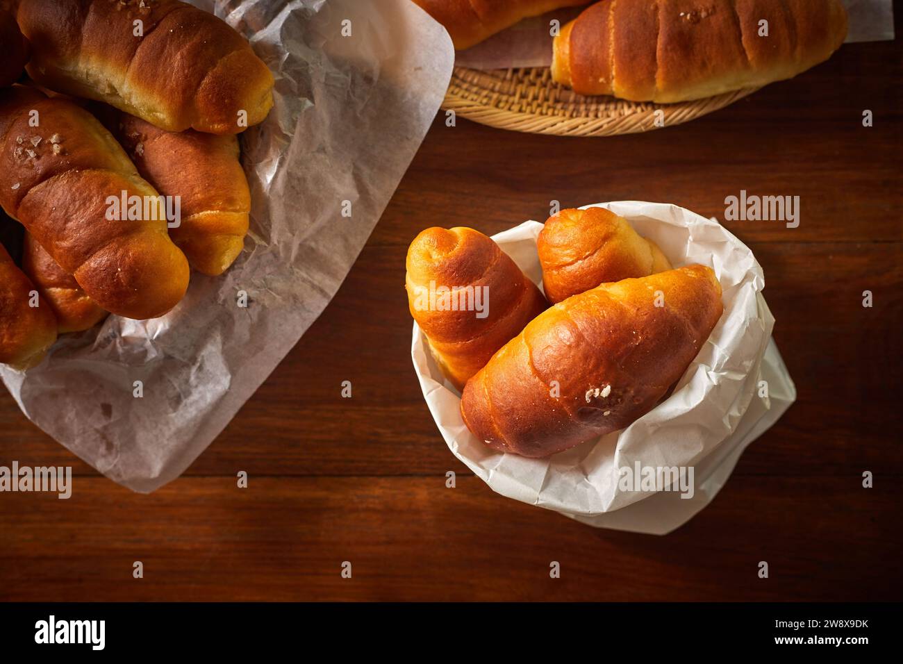 Homemade Japanese Croissant Shaped Salty Buttery Bread (Shio Pan Stock ...