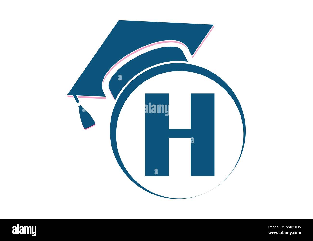 Letter H Education and graduation Logo Design Vector Template Stock ...