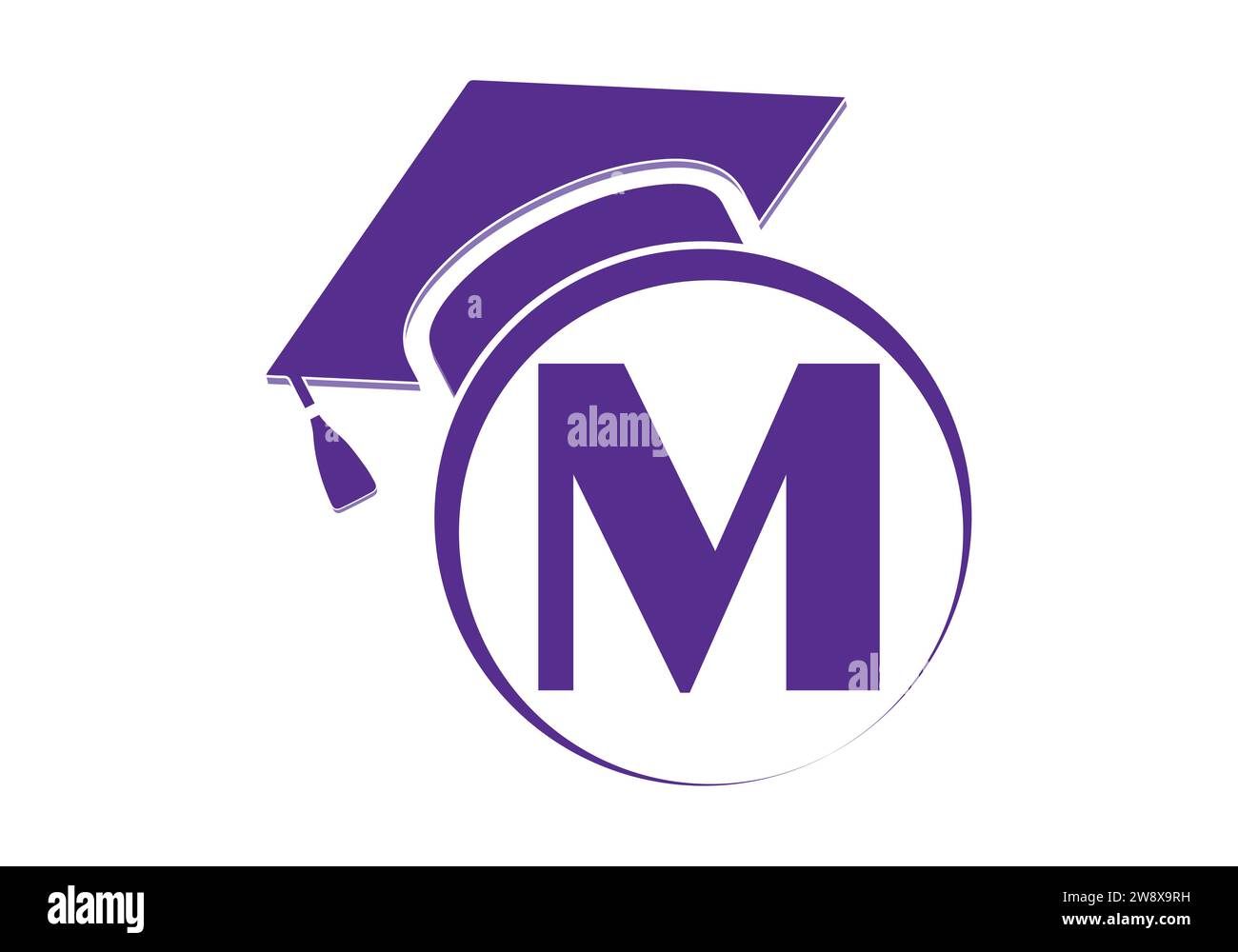 Letter M Education and graduation Logo Design Vector Template Stock ...