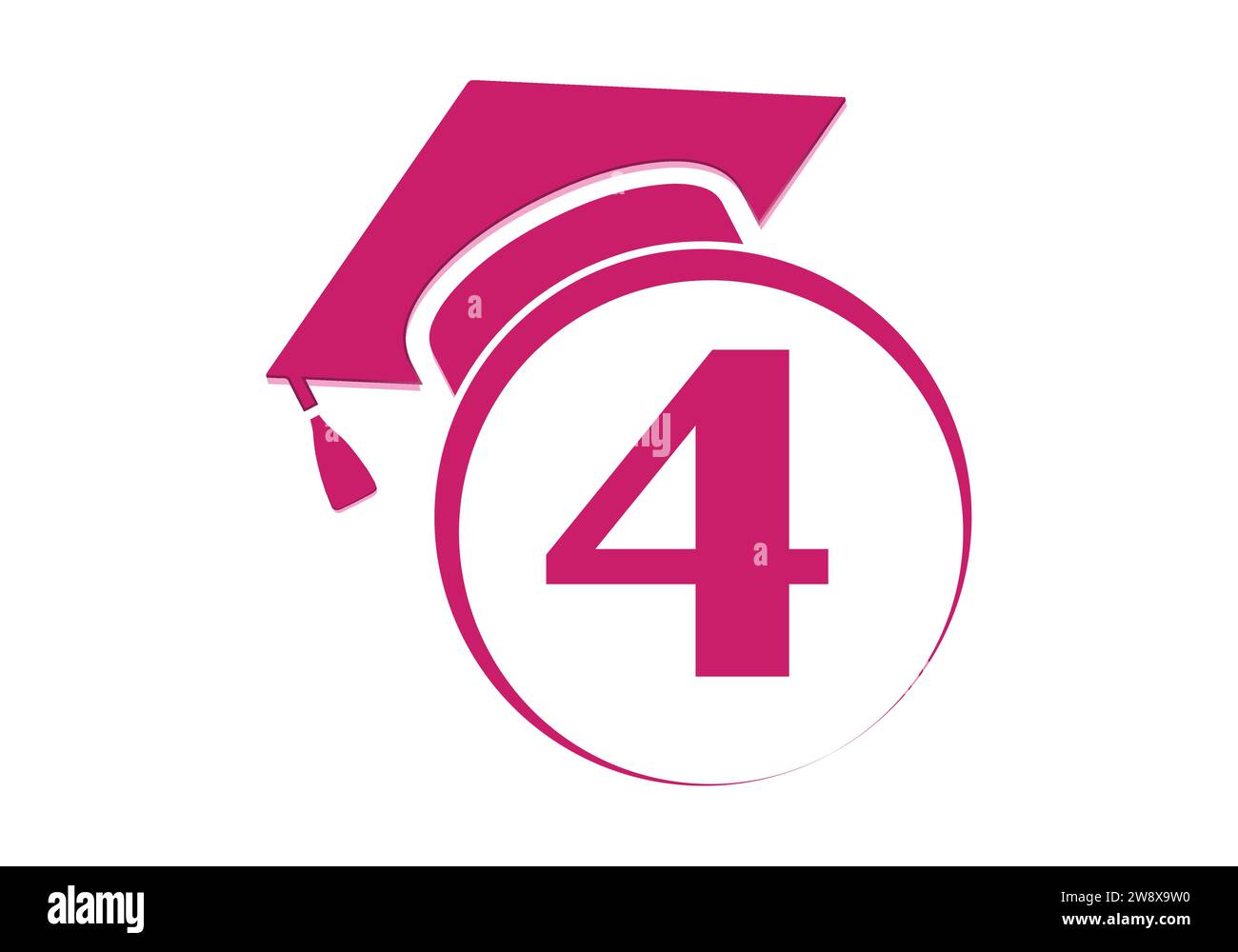 Letter 4 Education and graduation Logo Design Vector Template Stock ...