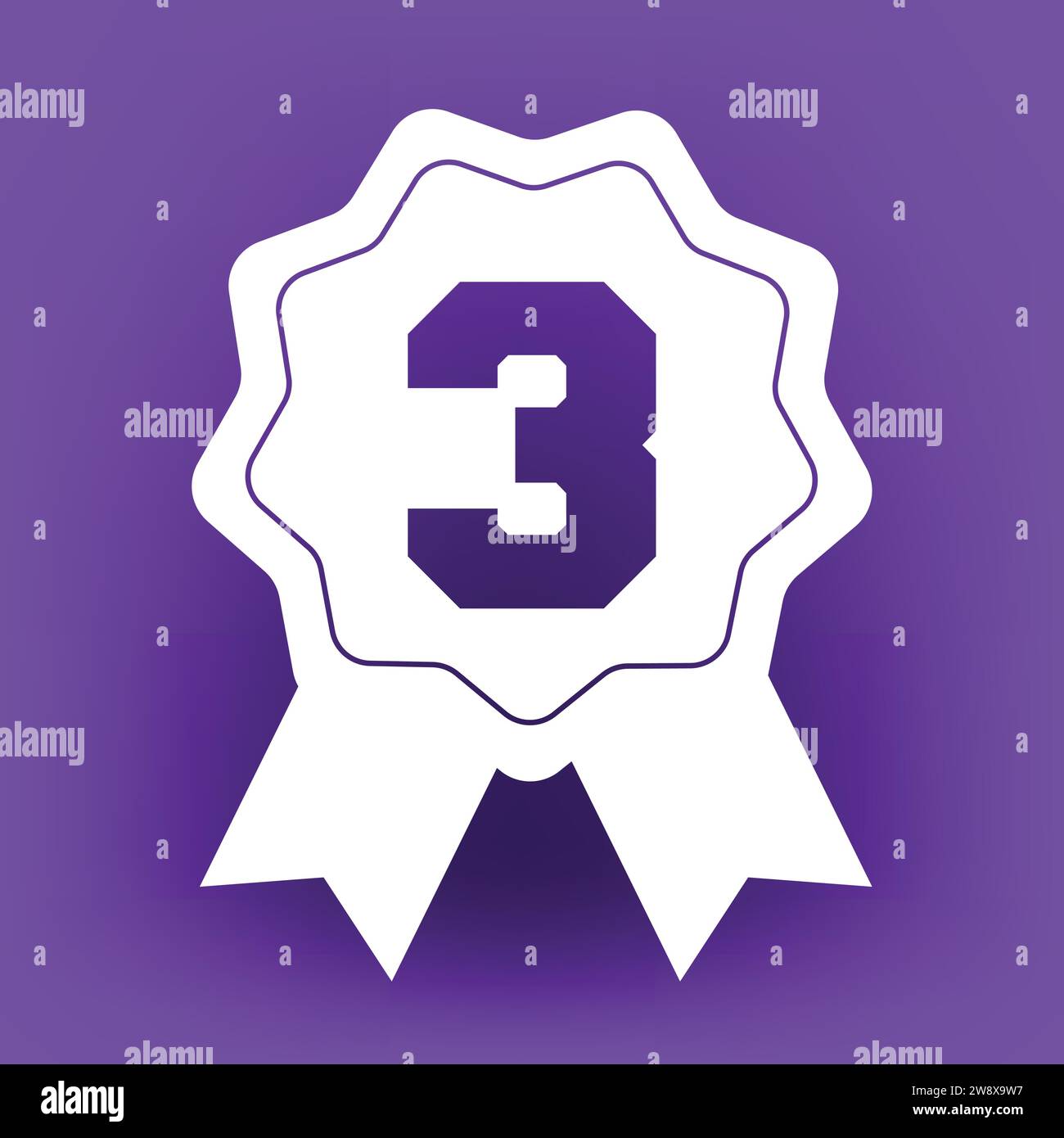 number 3 award ribbon Stock Vector Image & Art - Alamy