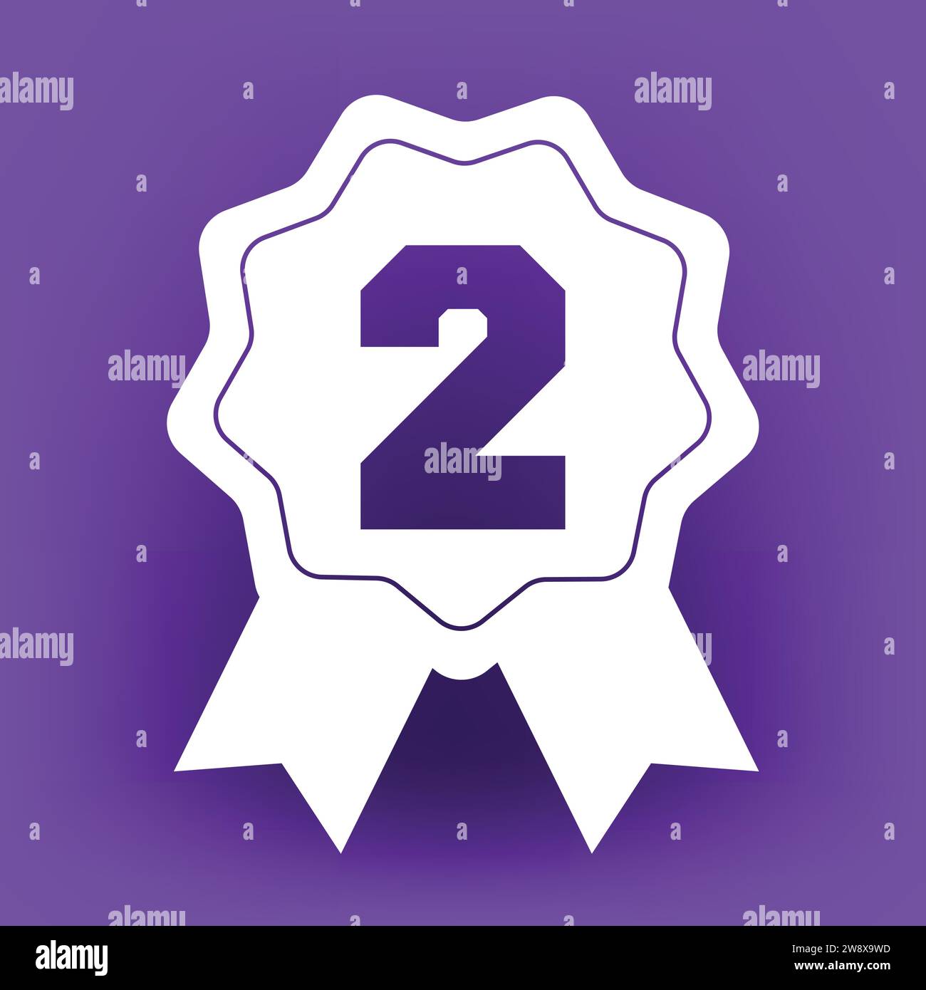 number 2 award ribbon Stock Vector Image & Art - Alamy