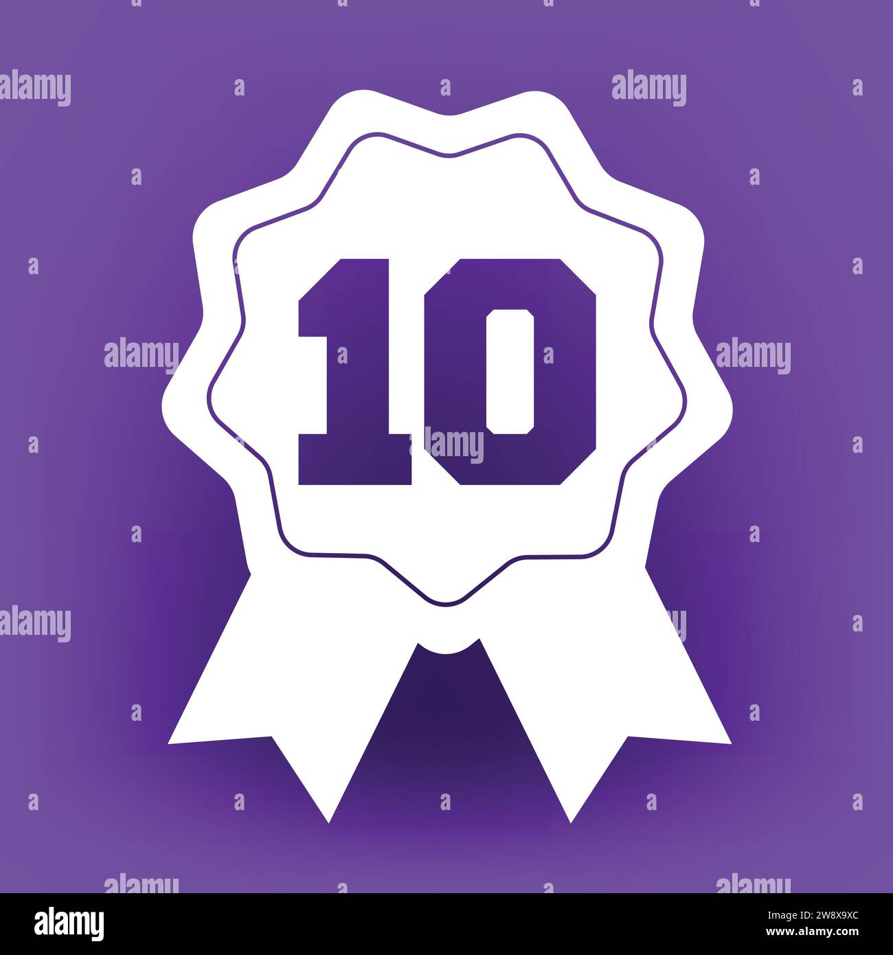 number 10 award ribbon Stock Vector Image & Art - Alamy