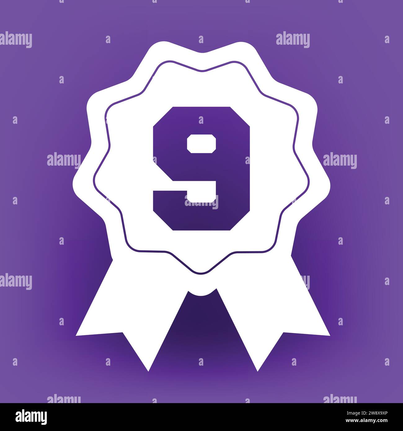 number 9 award ribbon Stock Vector Image & Art - Alamy
