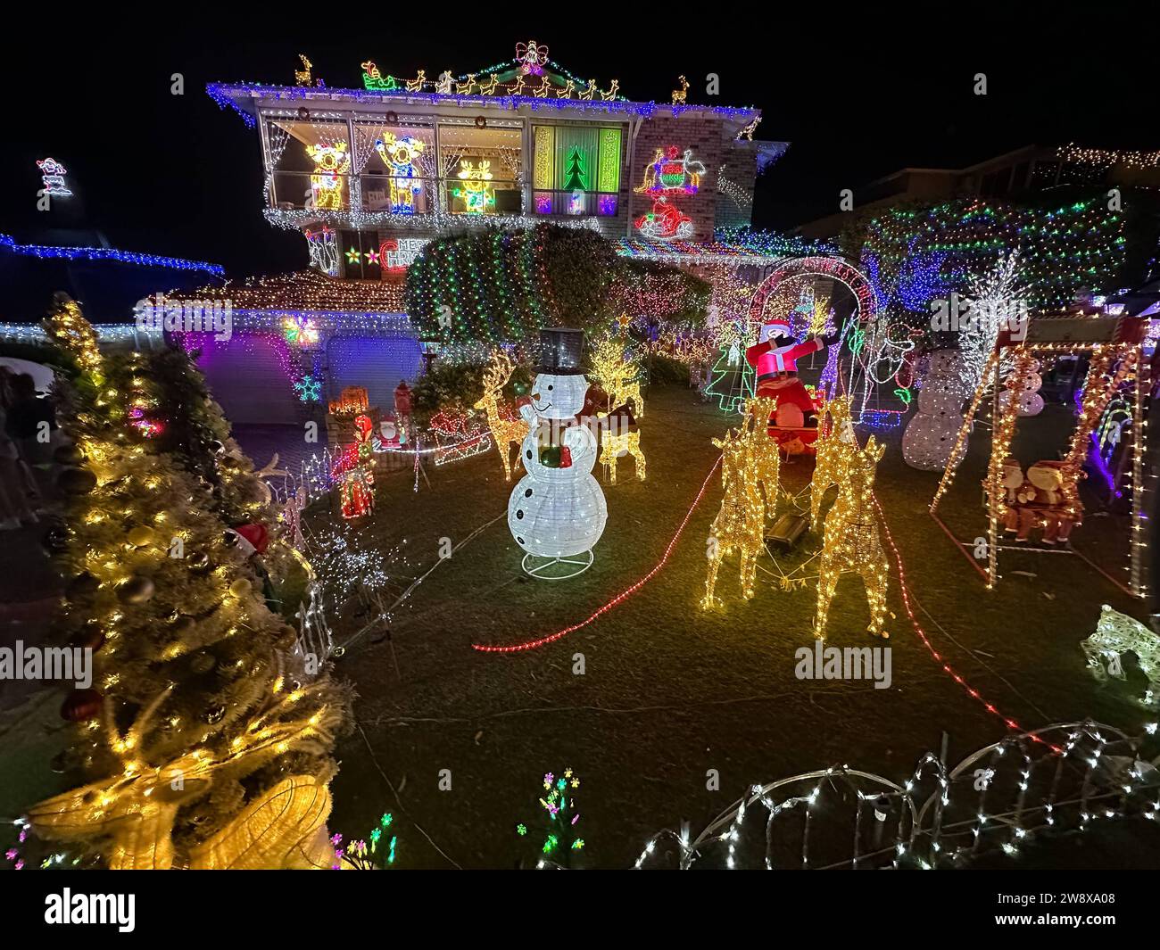 Weihnachtsbeleuchtung im sommerlichen Perth Gesellschaft, Australia ...