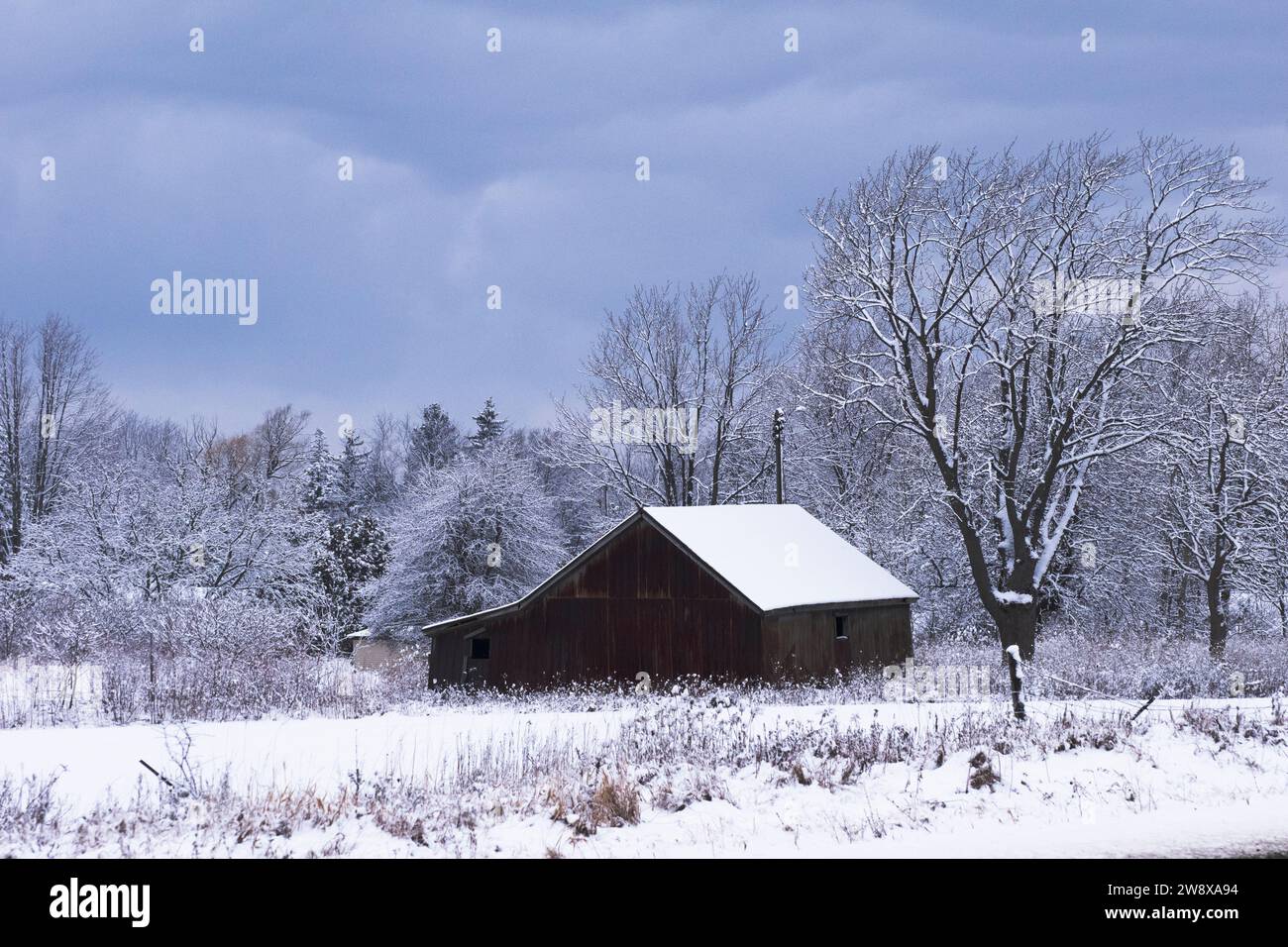 snow covered barn Stock Photo - Alamy
