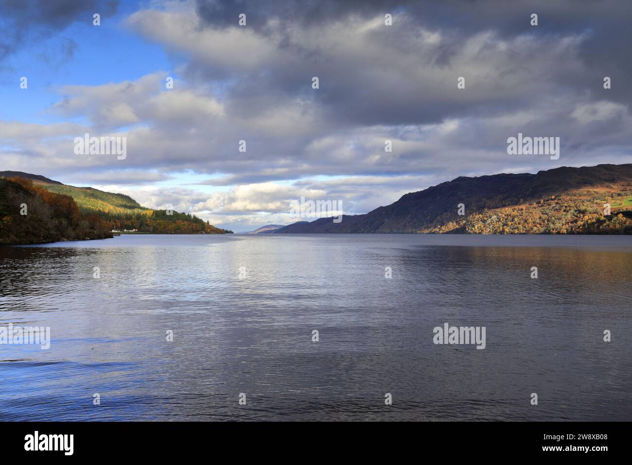 Autumn view over Loch Ness, Fort Augustus, Highlands of Scotland Stock ...