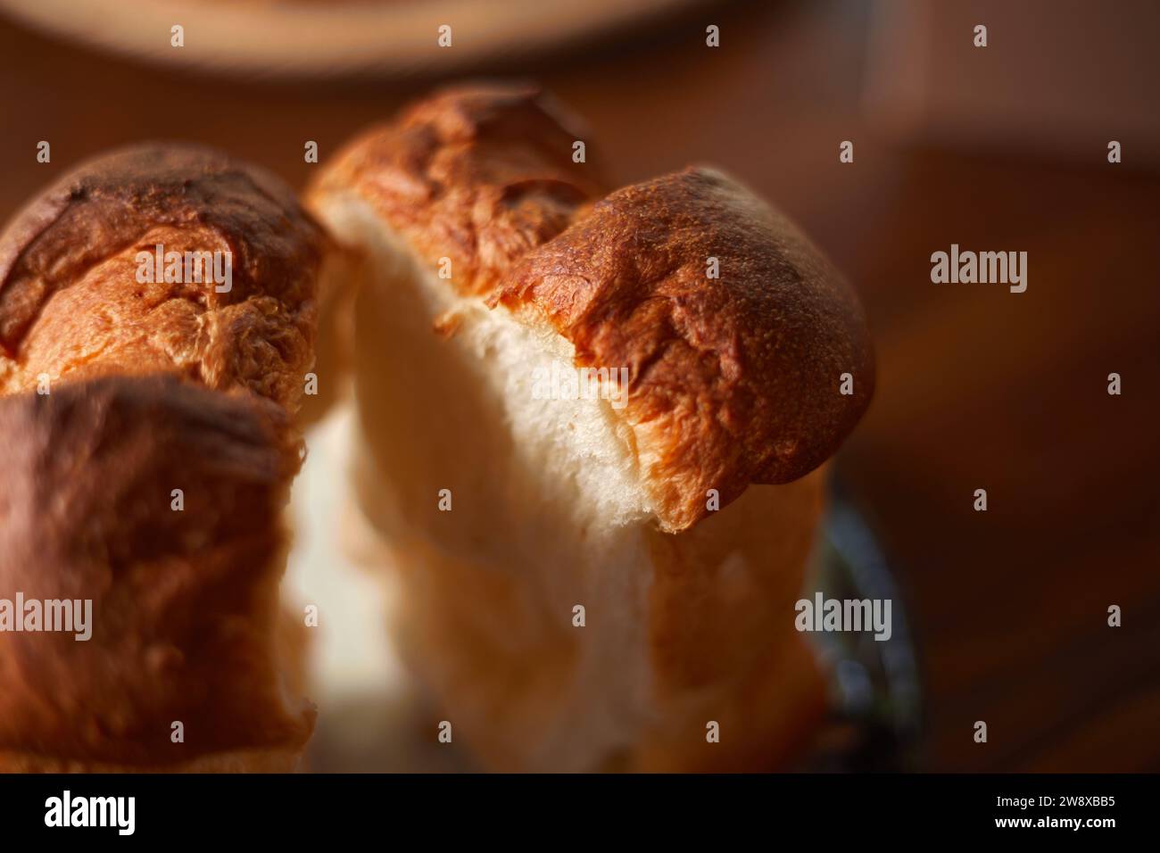 Japanese Shokupan bread loaf with wooden background Stock Photo - Alamy
