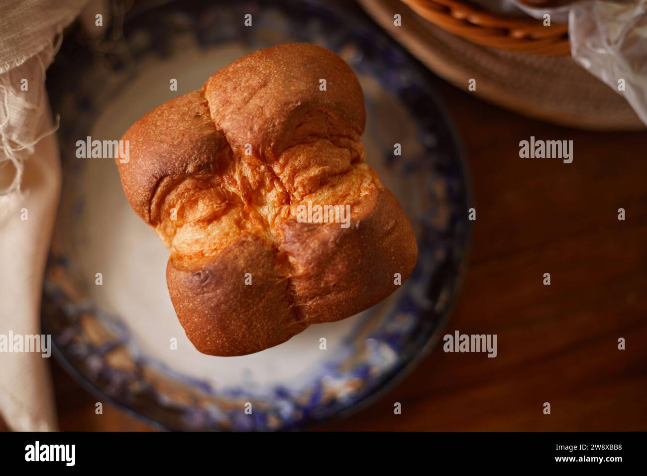 Japanese Shokupan bread loaf with wooden background Stock Photo - Alamy