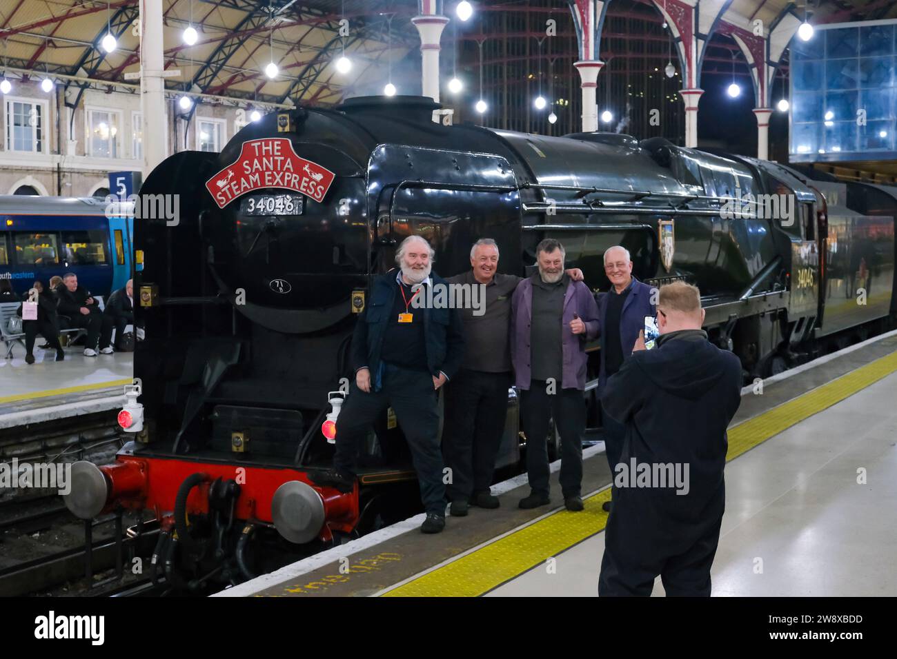 London, UK. 21st December, 2023. The Santa Steam Express runs four ...