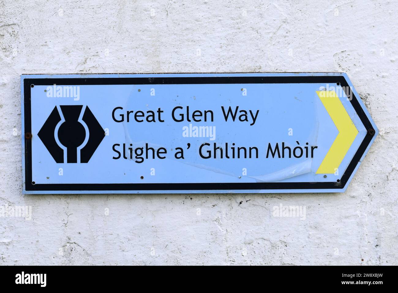 Great Glen Way sign, Neptunes Staircase, a staircase lock on the ...