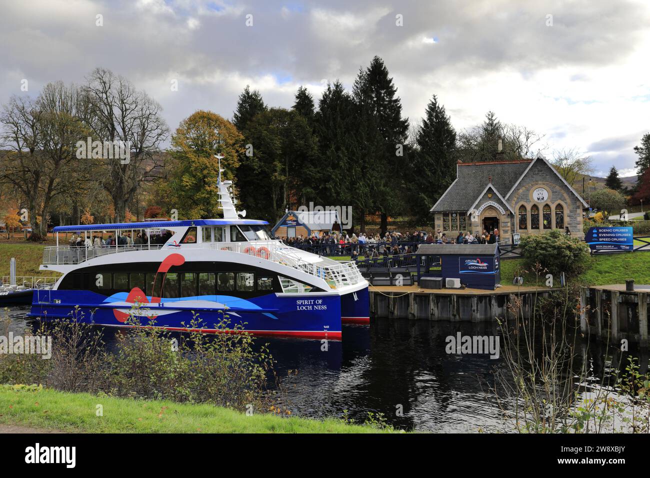 Tourist boat on Loch Ness, Fort Augustus, Highlands of Scotland Stock ...