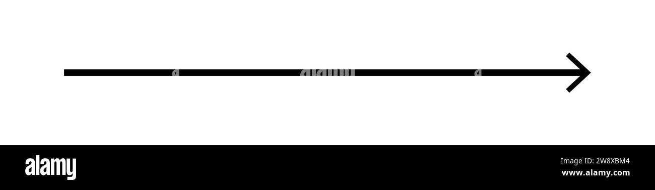 Long straight black arrow. Direction indicator up, down or right, left ...