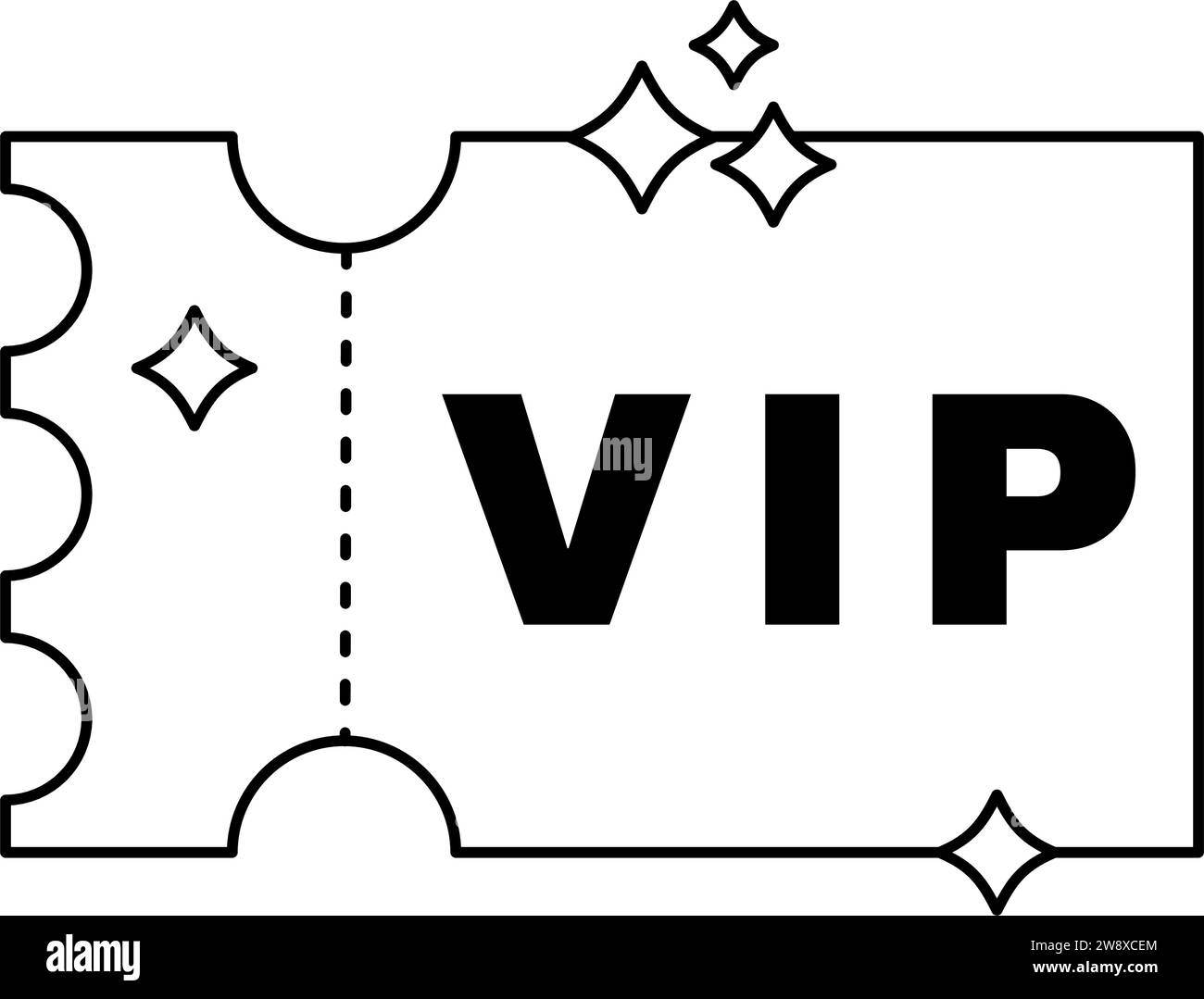 Exclusive benefits icon black and white - VIP ticket Stock Vector Image ...