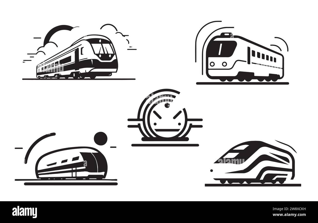 Logotype of the train, locomotive. Vector flat icon. Minimalistic image ...