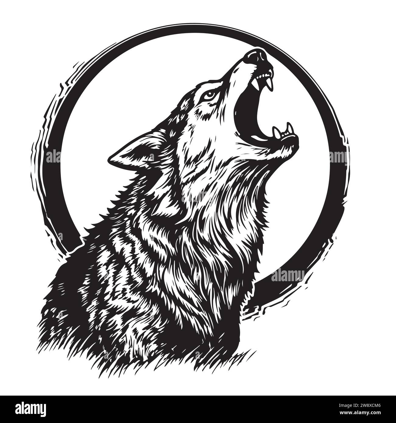 Tribal Wolf Head Logo. Tattoo Design. Animal Stencil Vector ...
