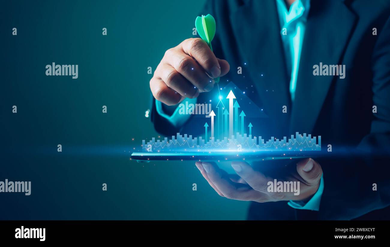 Business development concepts for success and growth. Businessman pin ...