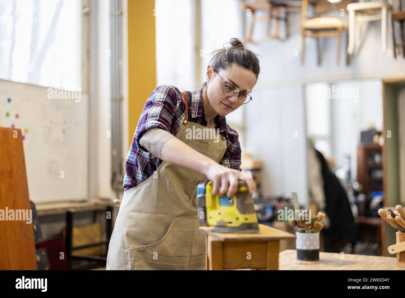 Professional carpenter woman working hi-res stock photography and ...