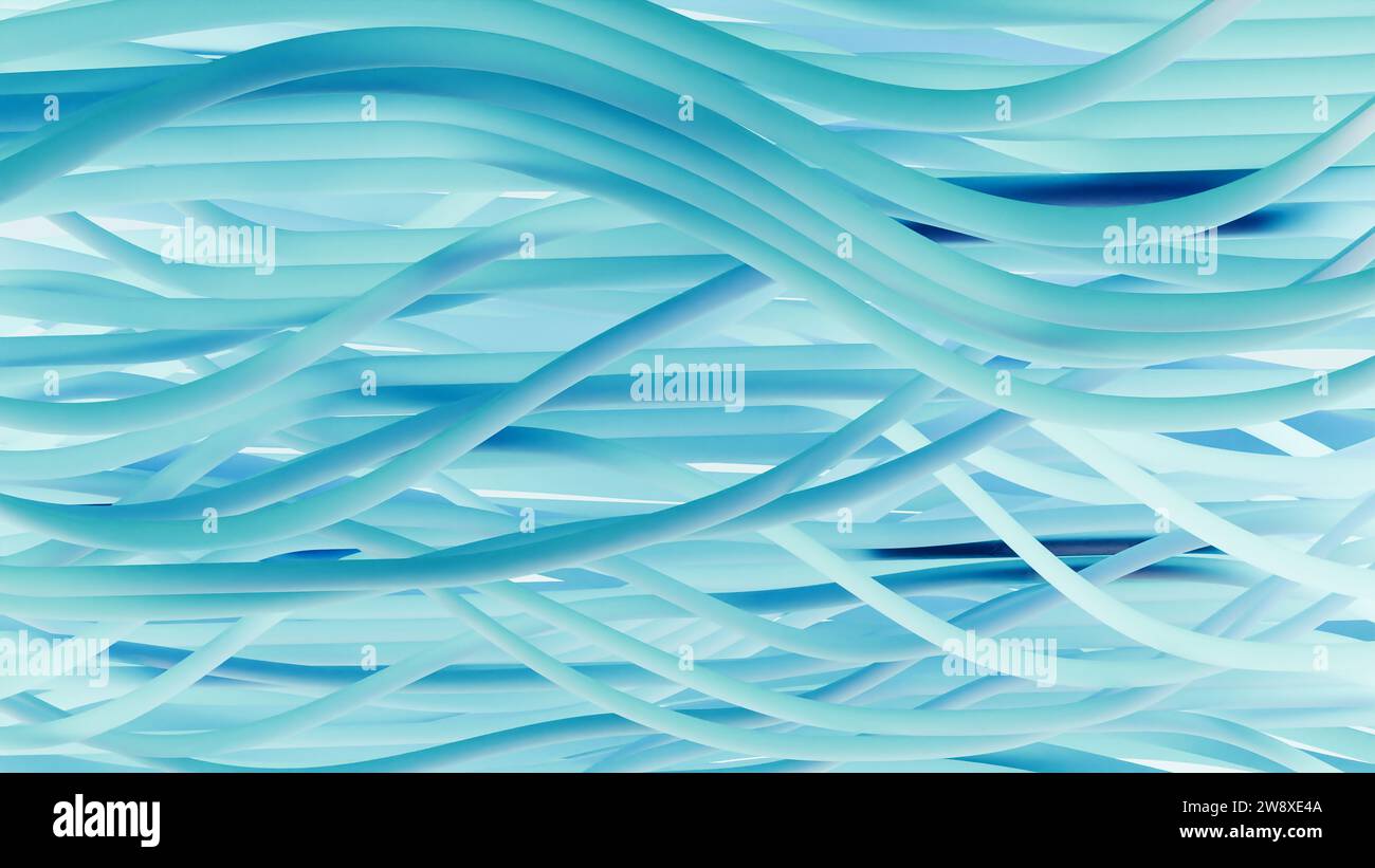 colorful dynamic curved blue stripes and lines, Abstract smooth wavy ...