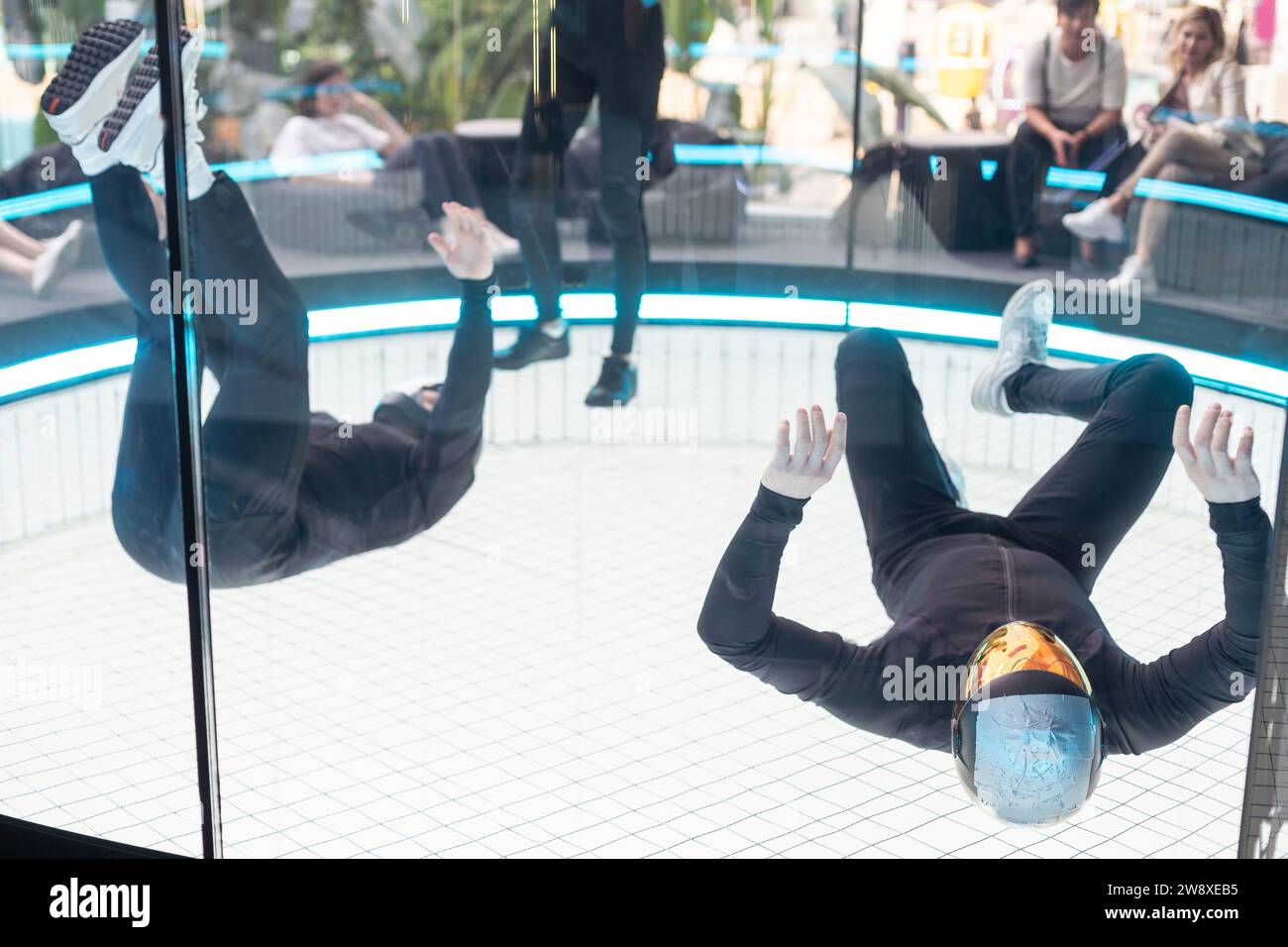 Vertical. Man controls the body in the air. Skydiving for active people ...