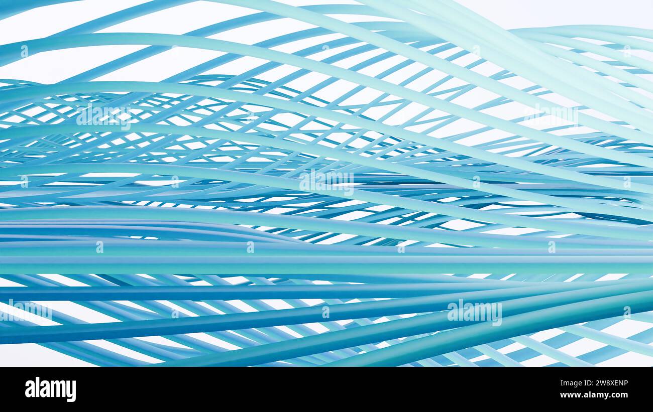 colorful dynamic curved blue stripes and lines, Abstract smooth wavy ...